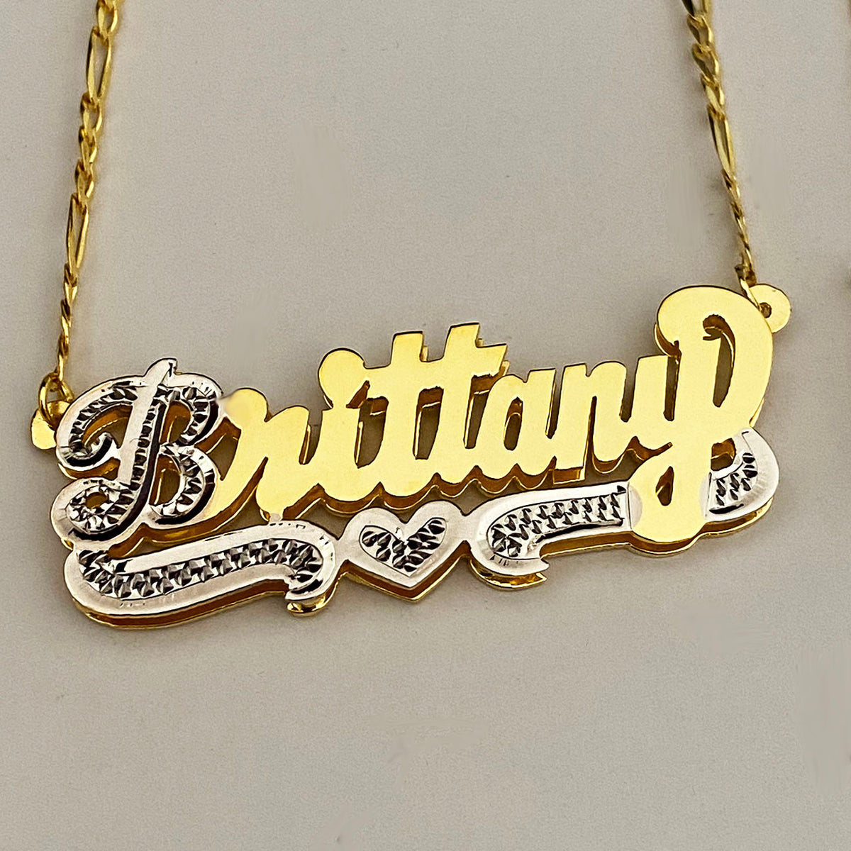 Breanna Nameplate with Figaro chain – Joolaree